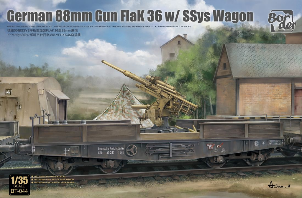 Border : Wagon German 88mm Gun Flak 36 W/SSYS | Hobby2000 Modélisme